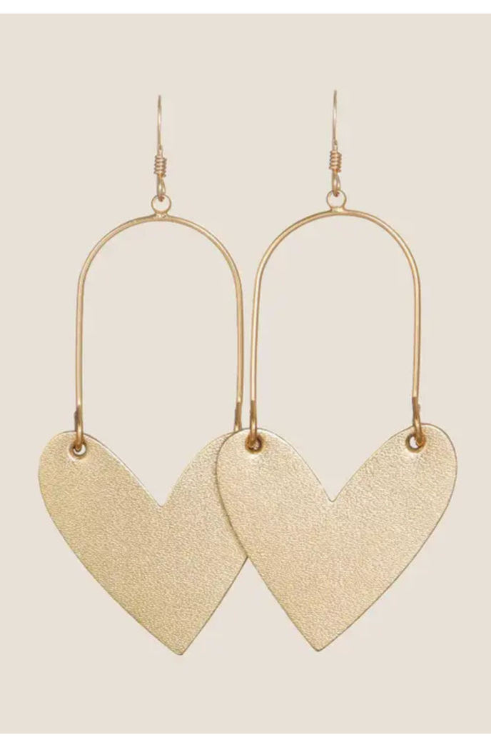 Gold Satin Sweetheart Earrings – Style House Frisco